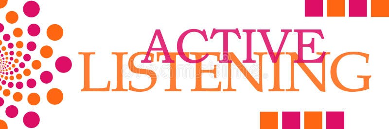 Active Listening Pink Orange Dots Horizontal Stock Illustration ...