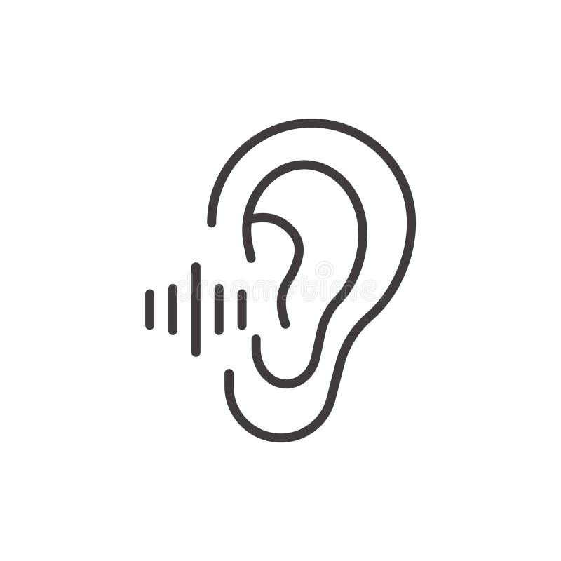 ACTIVE LISTENING Stroke Icon in Black Stock Vector - Illustration of ...
