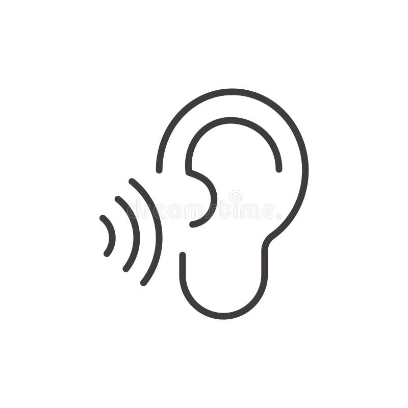 ACTIVE LISTENING Stroke Icon in Black Stock Vector - Illustration of ...