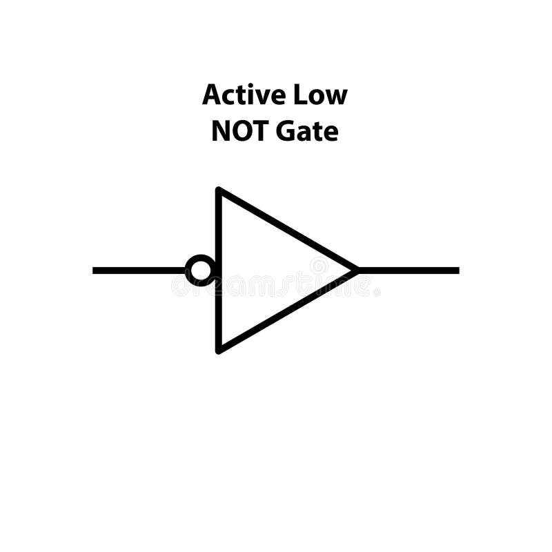 Active Low Not Gate. Electronic Symbol of Open Switch Illustration of ...