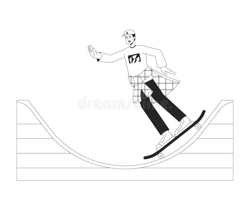 Man Skateboard Black White Stock Illustrations – 844 Man Skateboard Black White Stock ...
