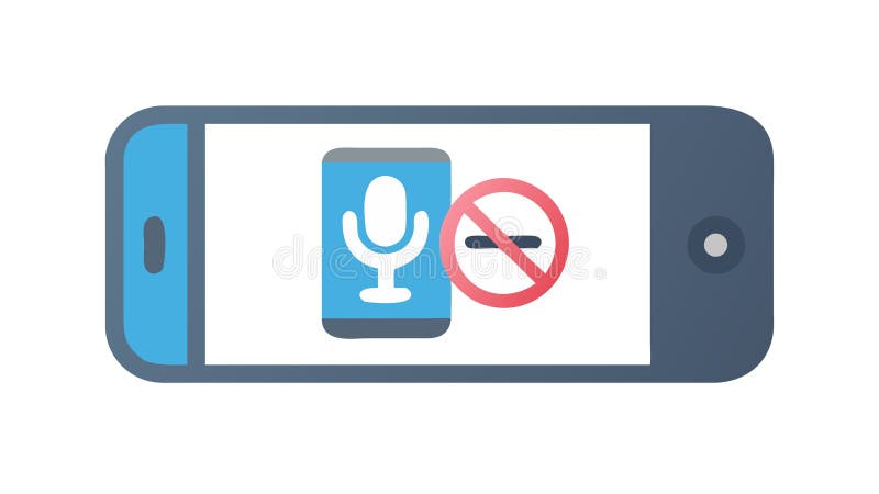 Active Microphone on Smartphone Icon, Voice Recording Input, Vector ...