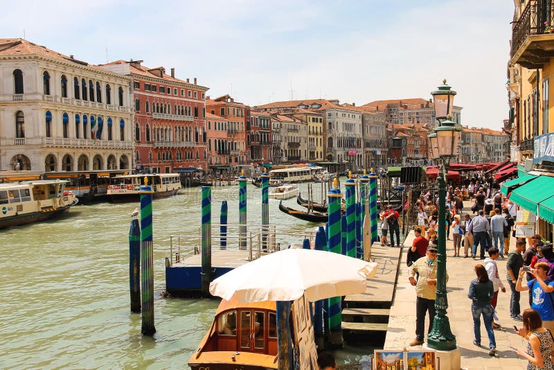 Active Movement on a Canal in Sunny Spring Day,Venice, Italy Editorial ...