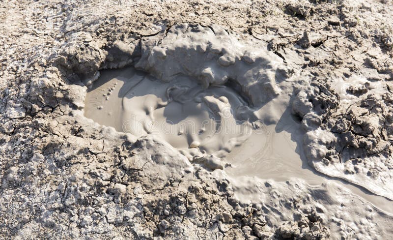 Active Mud Volcano, Volcanic Landscape Stock Image - Image of muddy ...