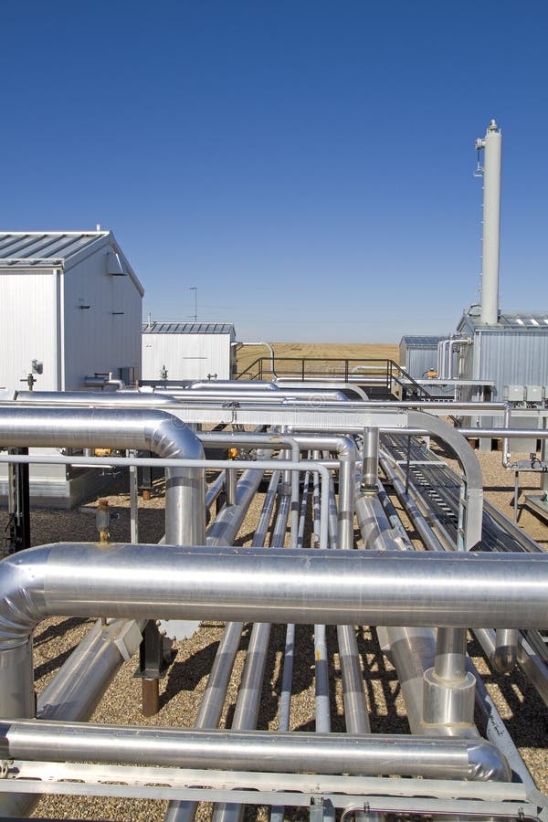 Gas Compressor Plant Tower And Piping Stock Photo - Image of tower ...