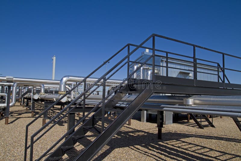 Active Natural Gas Compressor Site Stock Image - Image of industrial ...