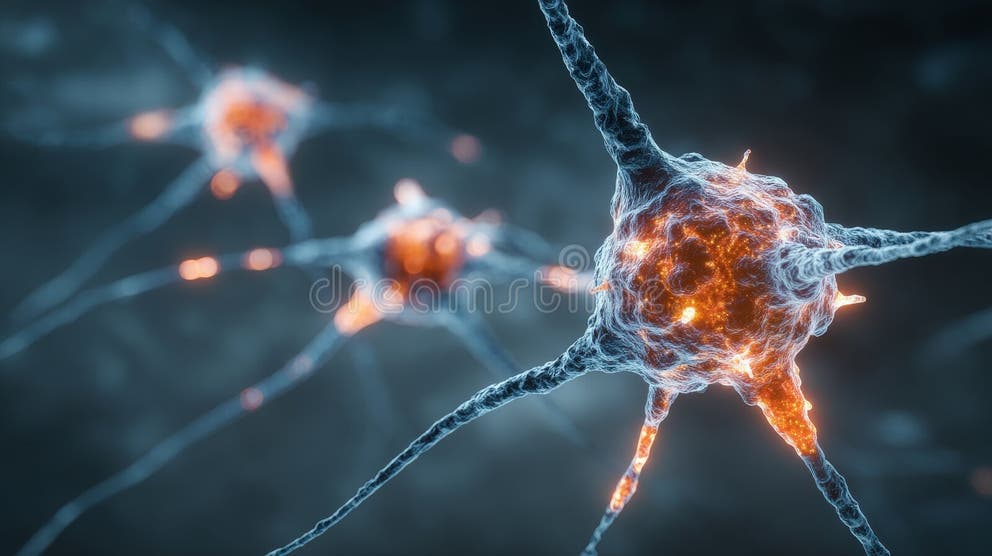Active Nerve Cells Interaction Human Brain Neurons Scientific ...
