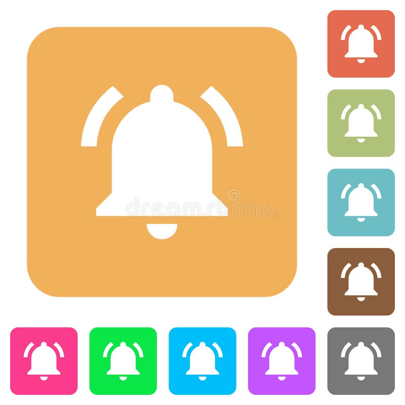 Active Notification Rounded Square Flat Icons Stock Vector ...