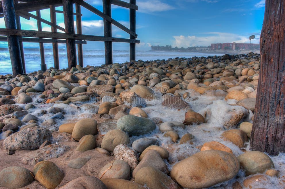 Active Ocean Along the Shore Stock Photo - Image of beach, wood: 64685452