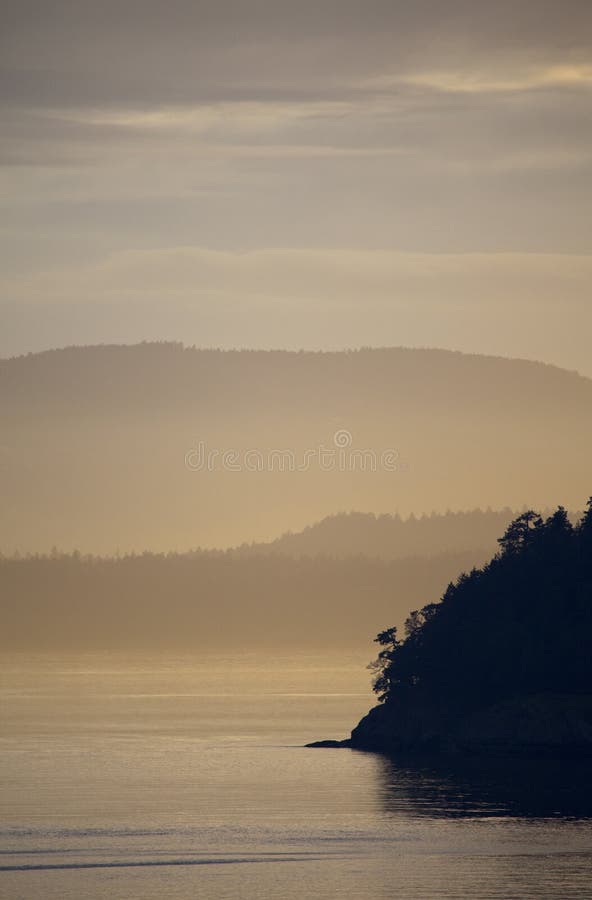 Active Pass at Dusk stock photo. Image of columbia, british - 9860462