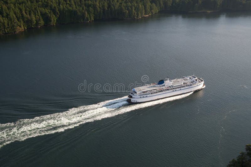Active Pass, Gulf Islands, Canada Stock Image - Image of ship, forest ...