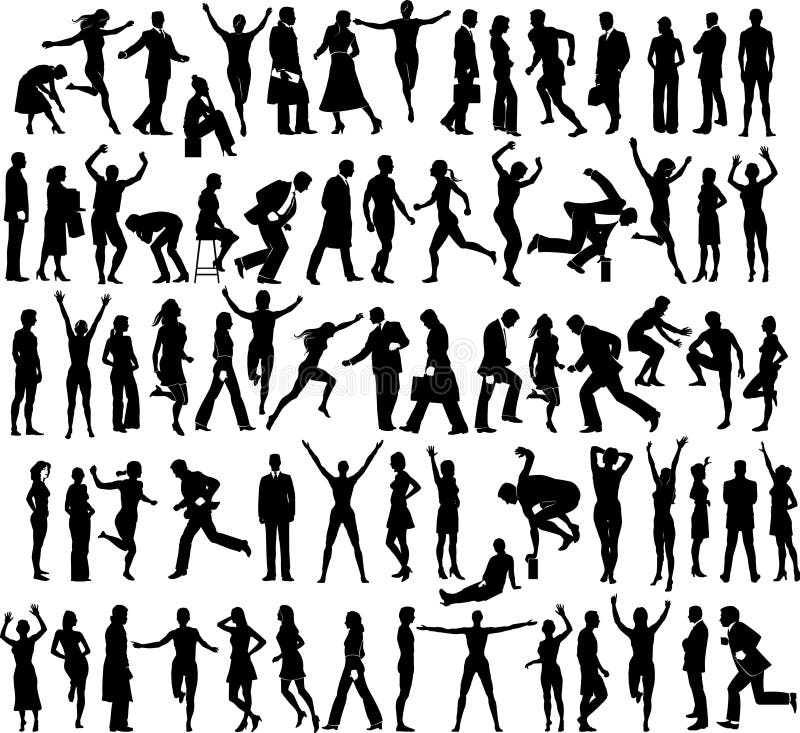 Young People Silhouette Vector Stock Vector - Illustration of abstract ...
