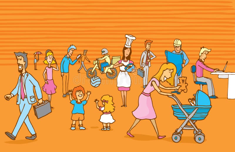 Active People Performing Different Actions Stock Vector - Illustration ...