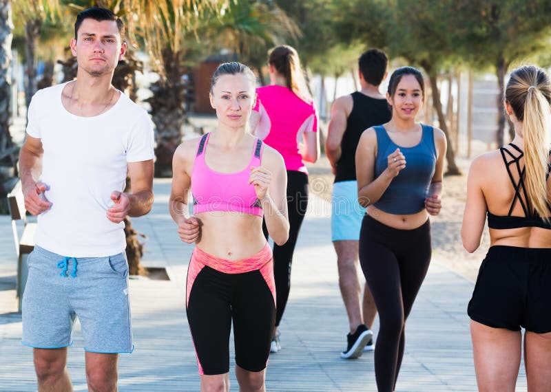 Active People during Running Training Stock Photo - Image of active ...