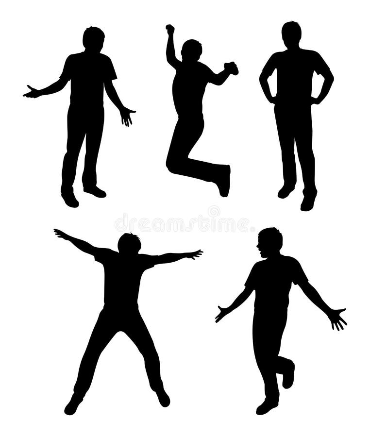 Active people silhouette stock vector. Illustration of hand - 45340513