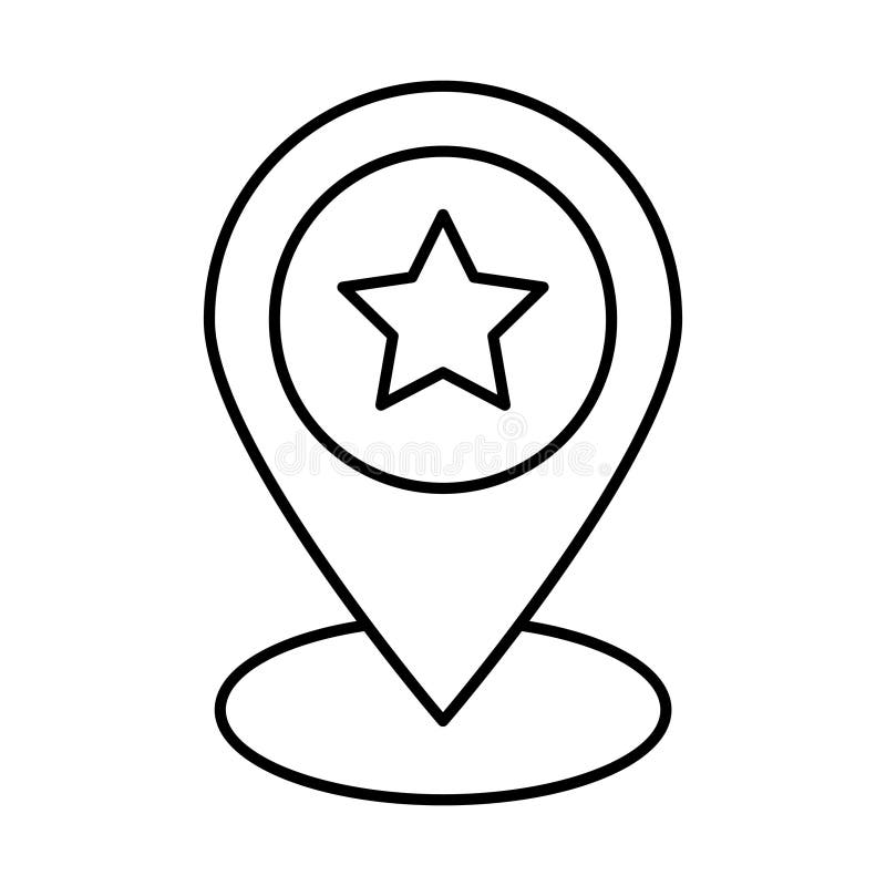 Favorite Location Icon Vector. Map Pin Symbol with Star Stock Vector ...