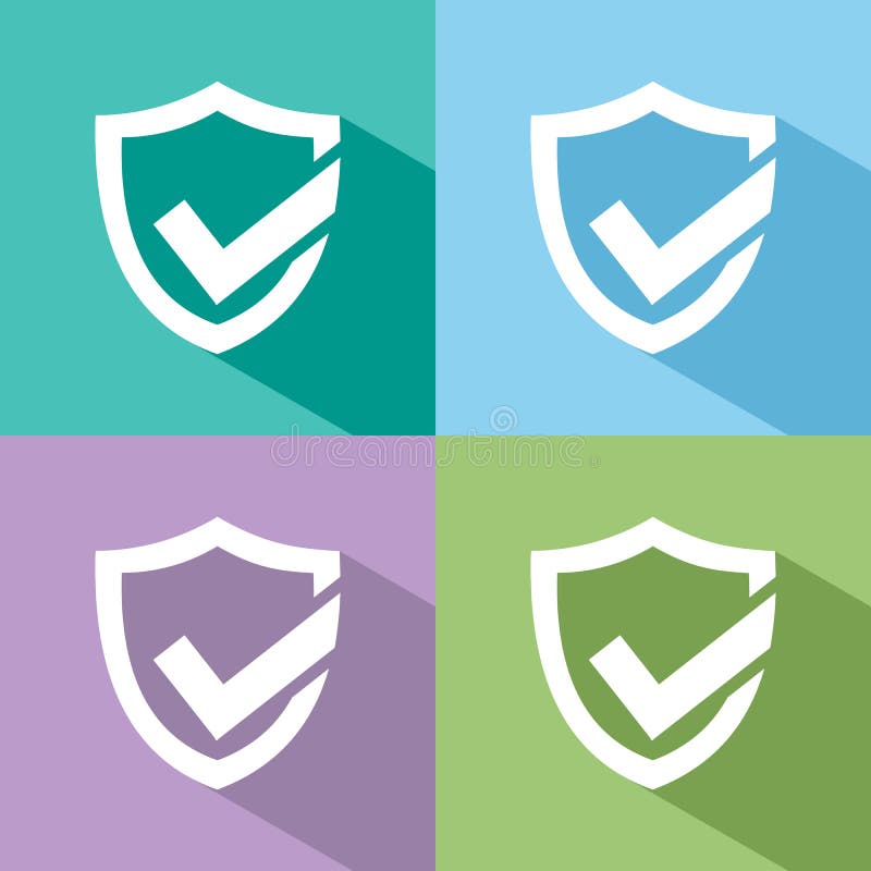 Active Protection Shield Icon with Shade Stock Vector - Illustration of ...