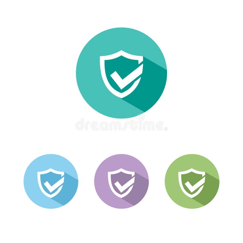 Active Protection Shield Icon with Shade Stock Vector - Illustration of ...