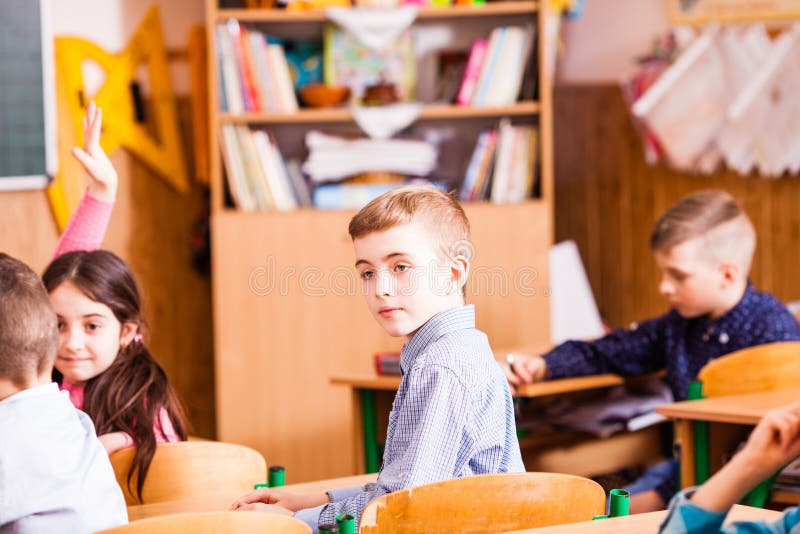Very Interesting Lesson at the School Stock Photo - Image of education ...