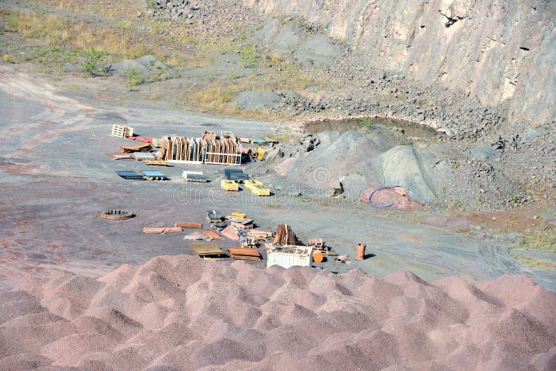 Active Quarry Mine of Porphyry Rocks. Digging Stock Photo - Image of ...