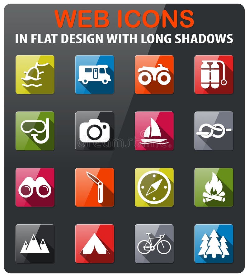 Active recreation icon set stock illustration. Illustration of ...