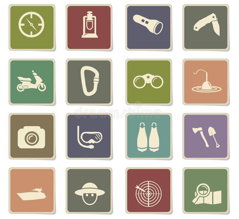 Active recreation icon set stock illustration. Illustration of active ...