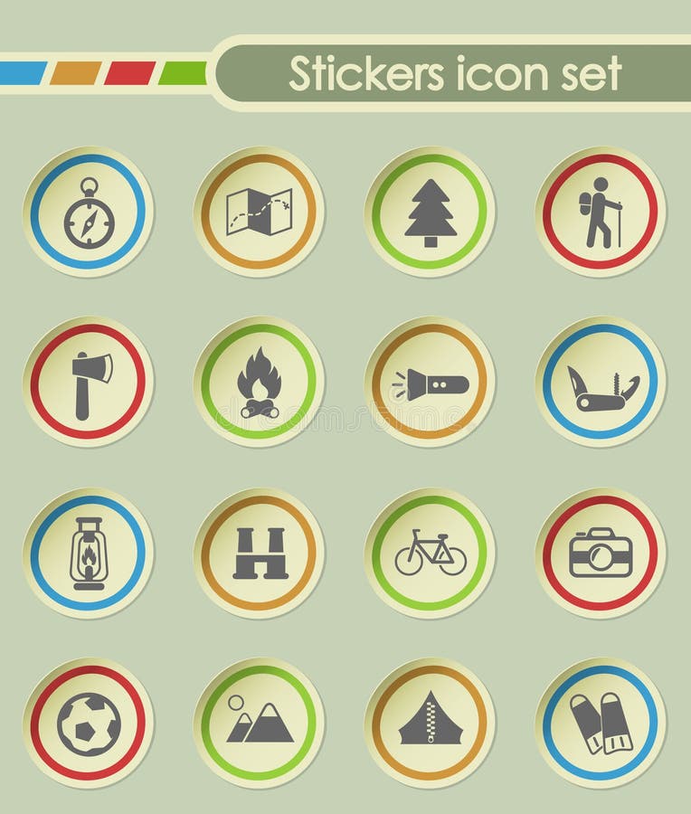 Active recreation icon set stock vector. Illustration of round - 240368320