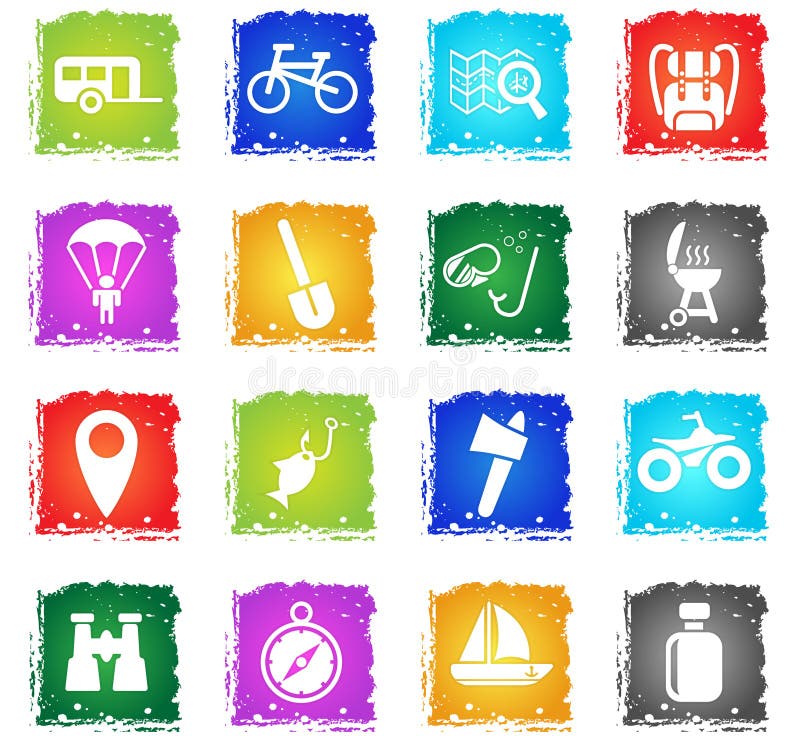 Active recreation icon set stock vector. Illustration of icon - 88092938