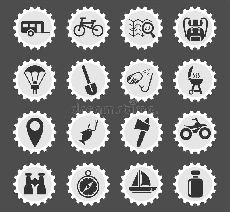 Active recreation icon set stock illustration. Illustration of knot ...