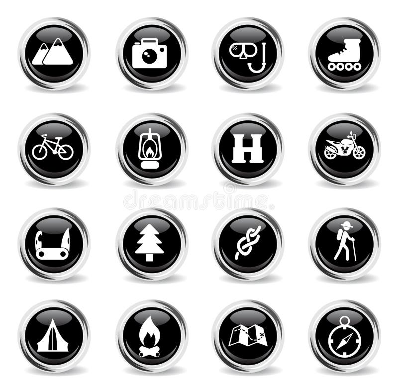 Active recreation icon set stock vector. Illustration of kerosene ...