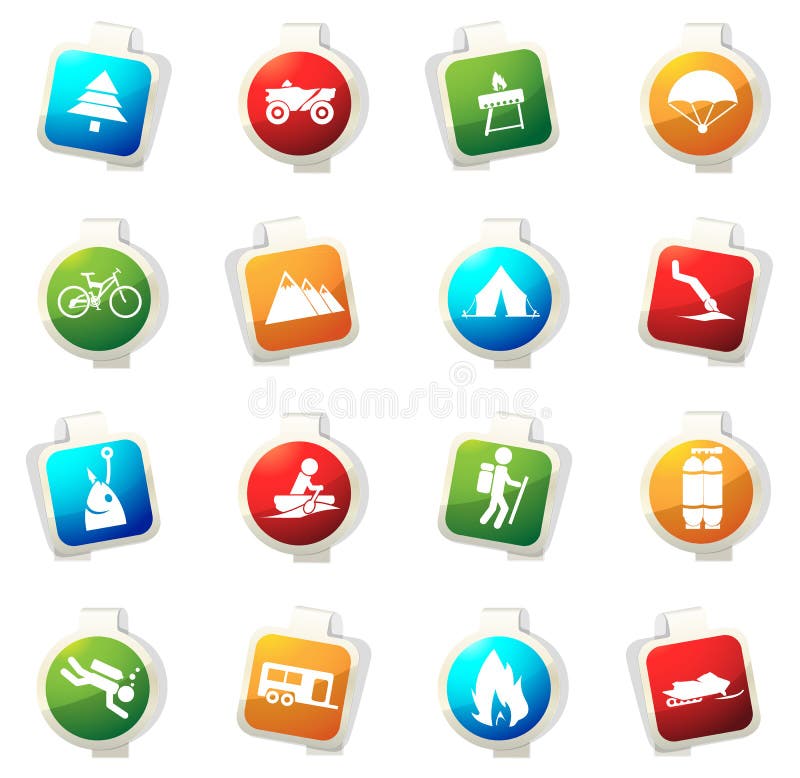 Active recreation icons stock vector. Illustration of cycling - 66142657
