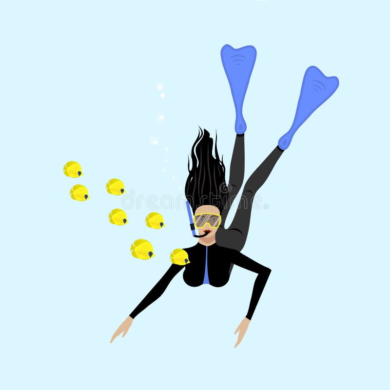 Diving Diver Scuba Manta Ray - T-shirt Design Stock Illustration ...