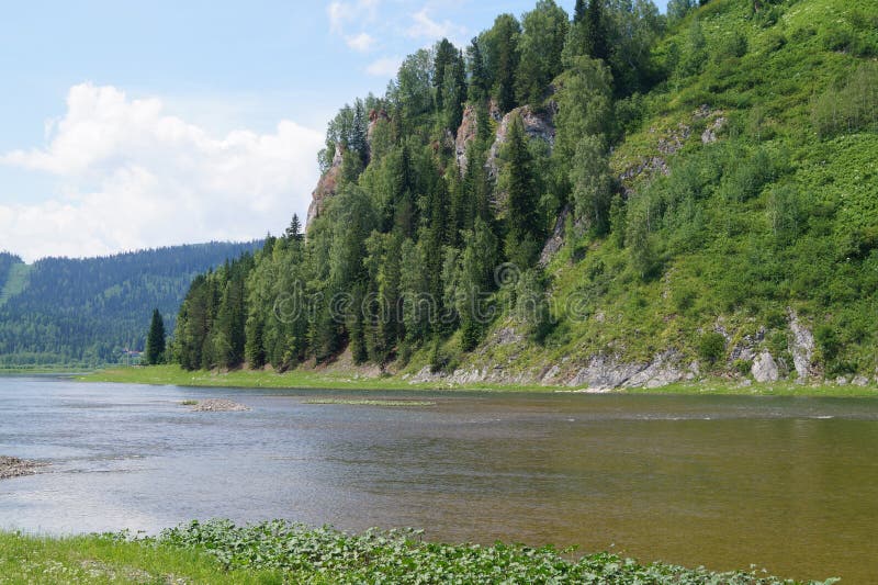 Active Rest on the Beautiful River in Siberia in Summer Stock Photo ...