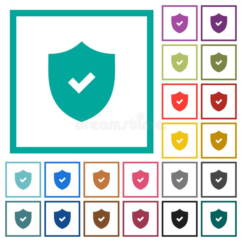 Active Security Outline Vivid Colored Flat Icons Stock Vector ...