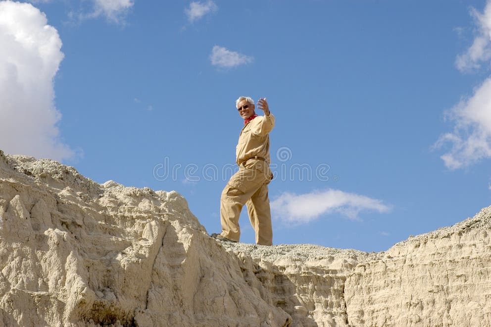 Active Senior Man Beckoning Stock Photo - Image of join, strong: 96070