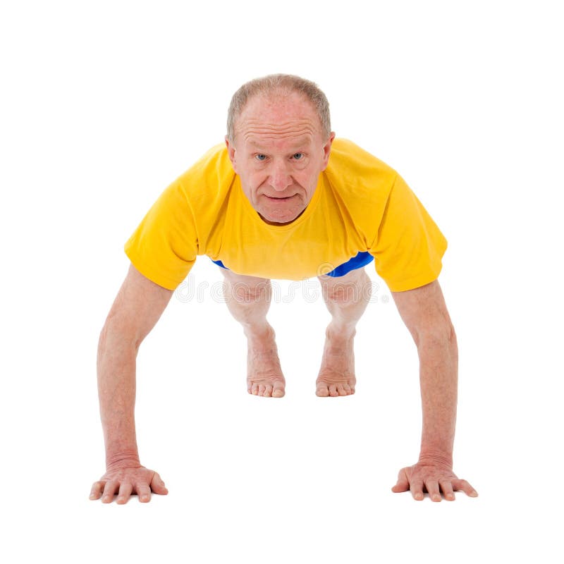 Active Senior Man. Push Ups Stock Image - Image of sweat, athlete: 8602199