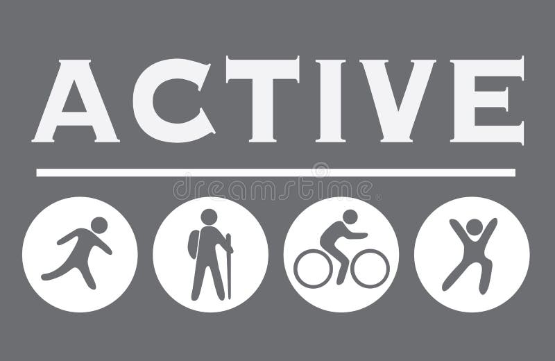 Active Sign on the Gray, Activity Icons Stock Vector - Illustration of ...