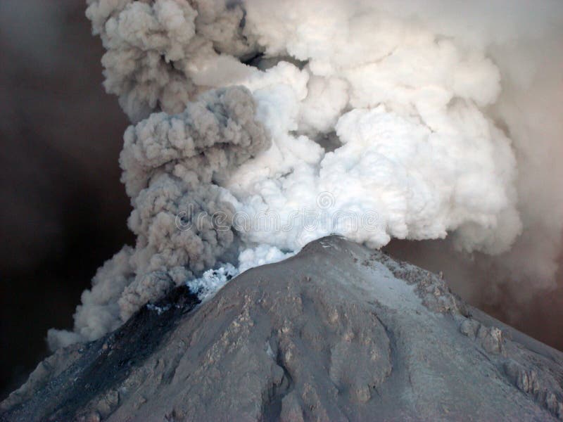 Active State of Volcano Kizimen in Kamchatka Stock Photo - Image of ...