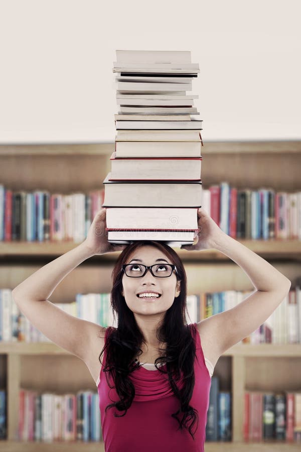 Active student in library stock image. Image of casual - 26688309