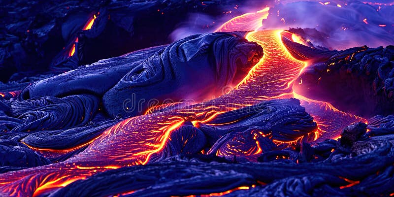 An Active Volcano with Lava Stock Image - Image of active, mountain ...