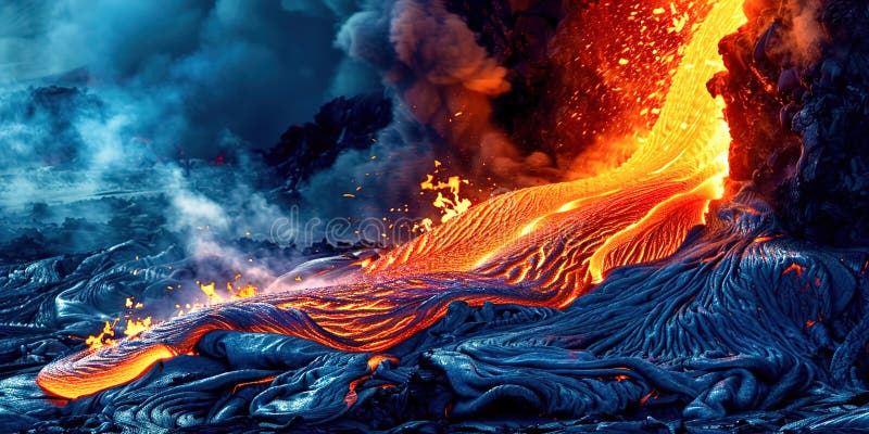 An Active Volcano with Lava Stock Photo - Image of geology, crater ...