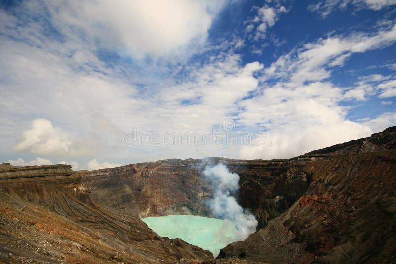 The Active Volcano - Mount Aso Stock Photo - Image of mount, kumamoto ...
