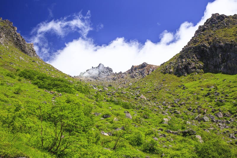 Active Volcano Mt. Yakedake Stock Photo - Image of matsumoto, japanese ...