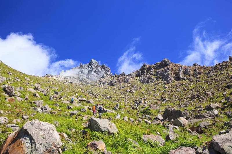 Active Volcano Mt. Yakedake Stock Photo - Image of cloud, july: 52400450