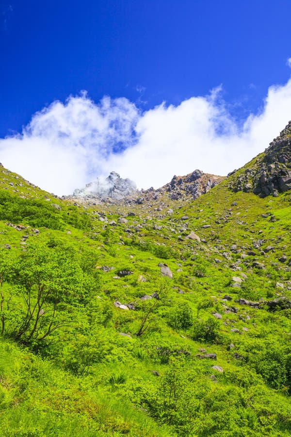 Active Volcano Mt. Yakedake Stock Photo - Image of cloud, rock: 52400460