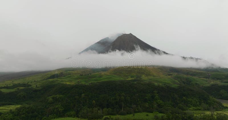 Aerial View of Mount Sinabung. Sumatra, Indonesia. Stock Footage ...