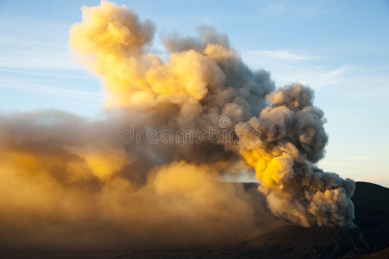 Active Volcano Smoke stock photo. Image of hiking, crater - 110004742