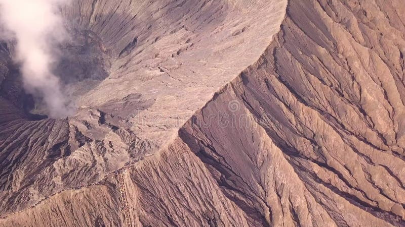 Active Volcano and Surrounding Landscape. Aerial View Stock Video ...