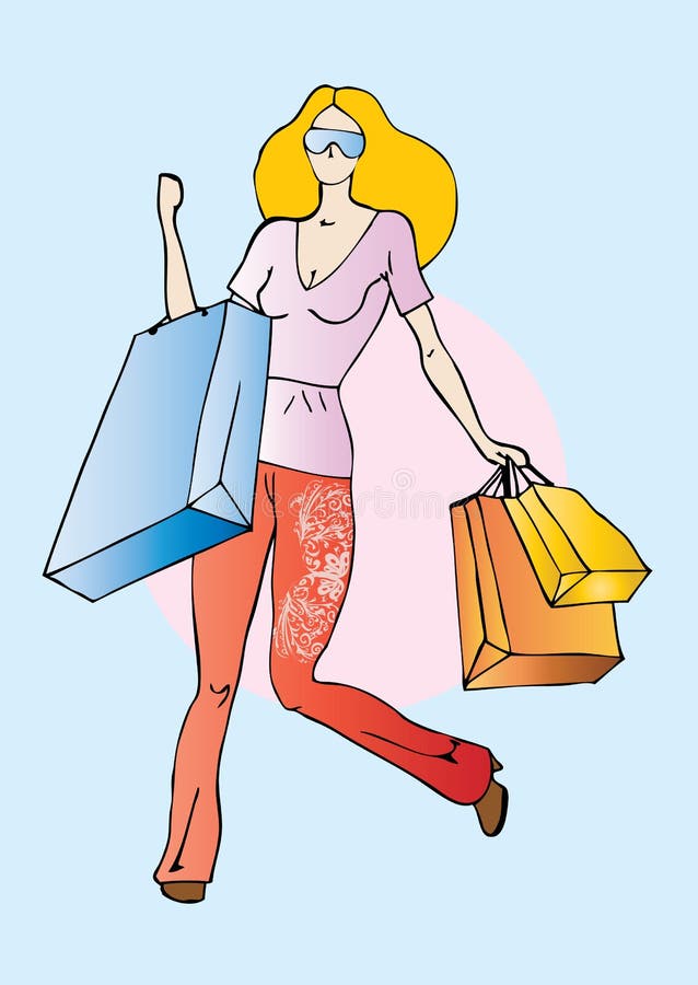 Active woman stock vector. Illustration of young, shop - 8282838