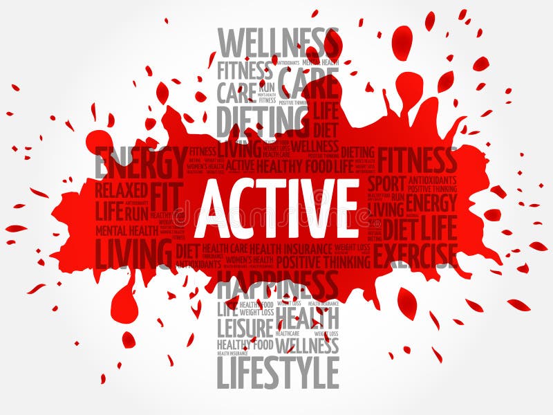ACTIVE Word Cloud, Fitness, Sport Stock Illustration - Illustration of ...